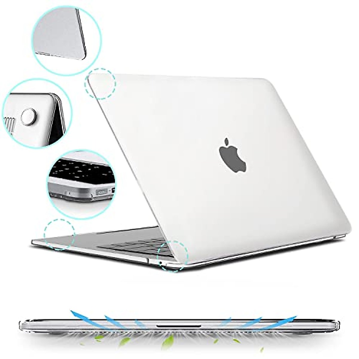 B BELK Compatible with MacBook Air 13 inch Case 2022 2021 2020 2019 2018 M1 A2337 A2179 A1932, Plastic Hard Shell Case + Keyboard Cover + Screen Protector for Mac Air 13 with Touch ID, Crystal Clear