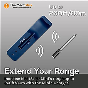 MeatStick MiniX Set | Wireless Meat Thermometer with Bluetooth | 260ft Range | for Kitchen, Air Fryer, Deep Frying, Oven, Sous Vide, BBQ, Grill, Rotisserie