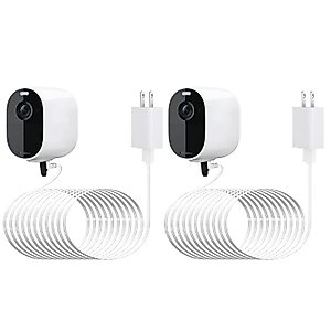 ALERTCAM 2Pack 30Ft/9m Power Adapter for Arlo Essential Spotlight/XL, Weatherproof Outdoor Power Cable Continuously Charging Your Arlo Essential Camera - White