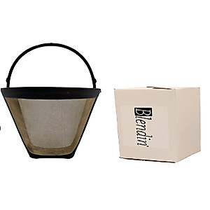 Blendin Reusable #4 Cone Style Gold Stainless Steel Mesh Coffee Filter, Compatible with Cuisinart GTF-4 and some other Coffeemaker Brewers (2 Pack)