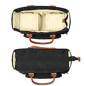 Luxja Breast Pump Bag with Pockets for Laptop and Cooler Bag, Leather Handle Breast Pump Tote for Working Mothers (Fits Most Major Breast Pump), Black