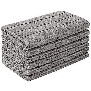 HOMEXCEL Kitchen Towels 6 Pack,Soft and Super Absorbent Hand Towels,Lint Free Waffle Weave Check Plaid Washcloths Bath Towel for Travel Gym Hotel,15 x 25 inch