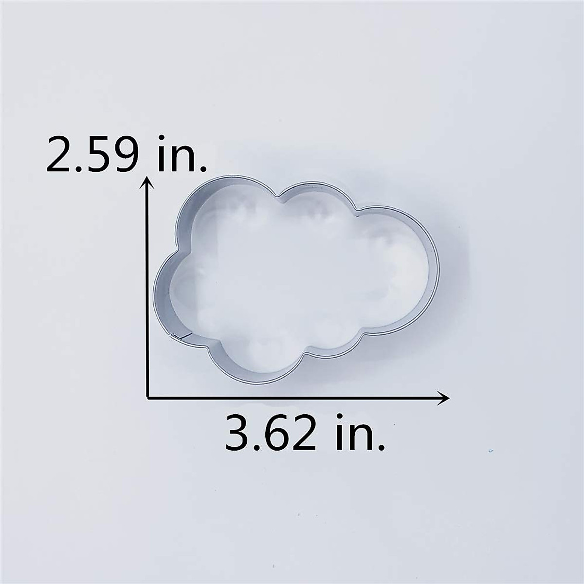 LILIAO Cloud Cookie Cutter - 3.6 x 2.6 inches - Stainless Steel
