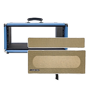Sound Town Vintage 4U Amp Rack Case, 12.5" Depth with Rubber Feet, Dust Cover, Kickstand, Beau Blue (STVRC-4BL)