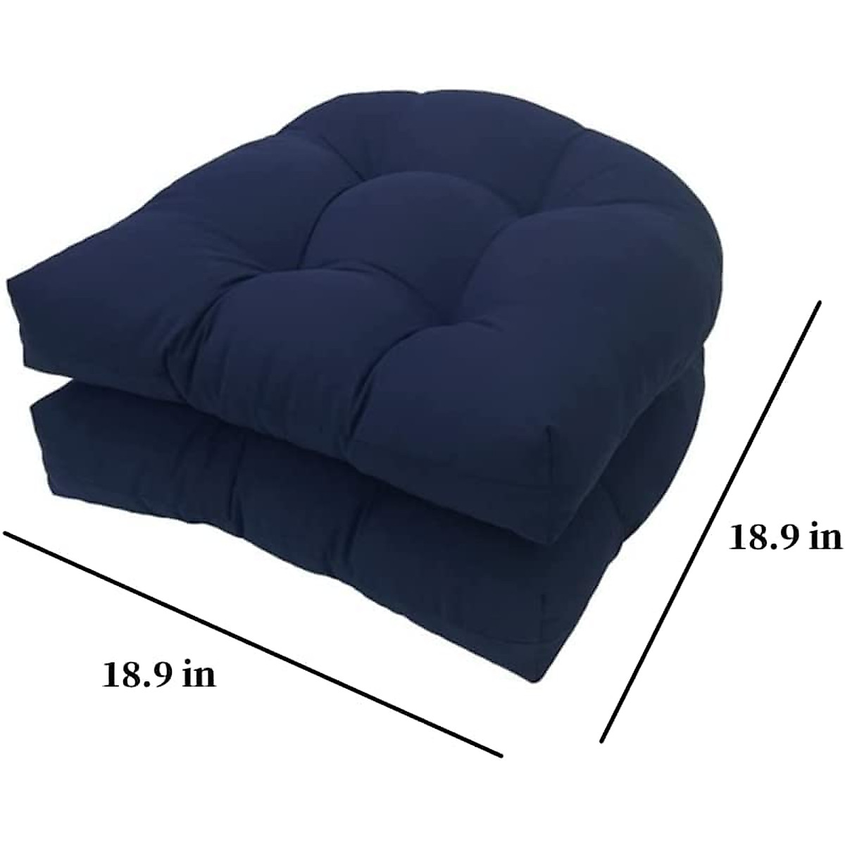 AALLYN Wicker Seat Cushions Round Back 19"x19" Seasonal Replacement Cushions, Outdoor Waterproof Chair Cushions, Patio Furniture Cushions(Color:Navyblue)