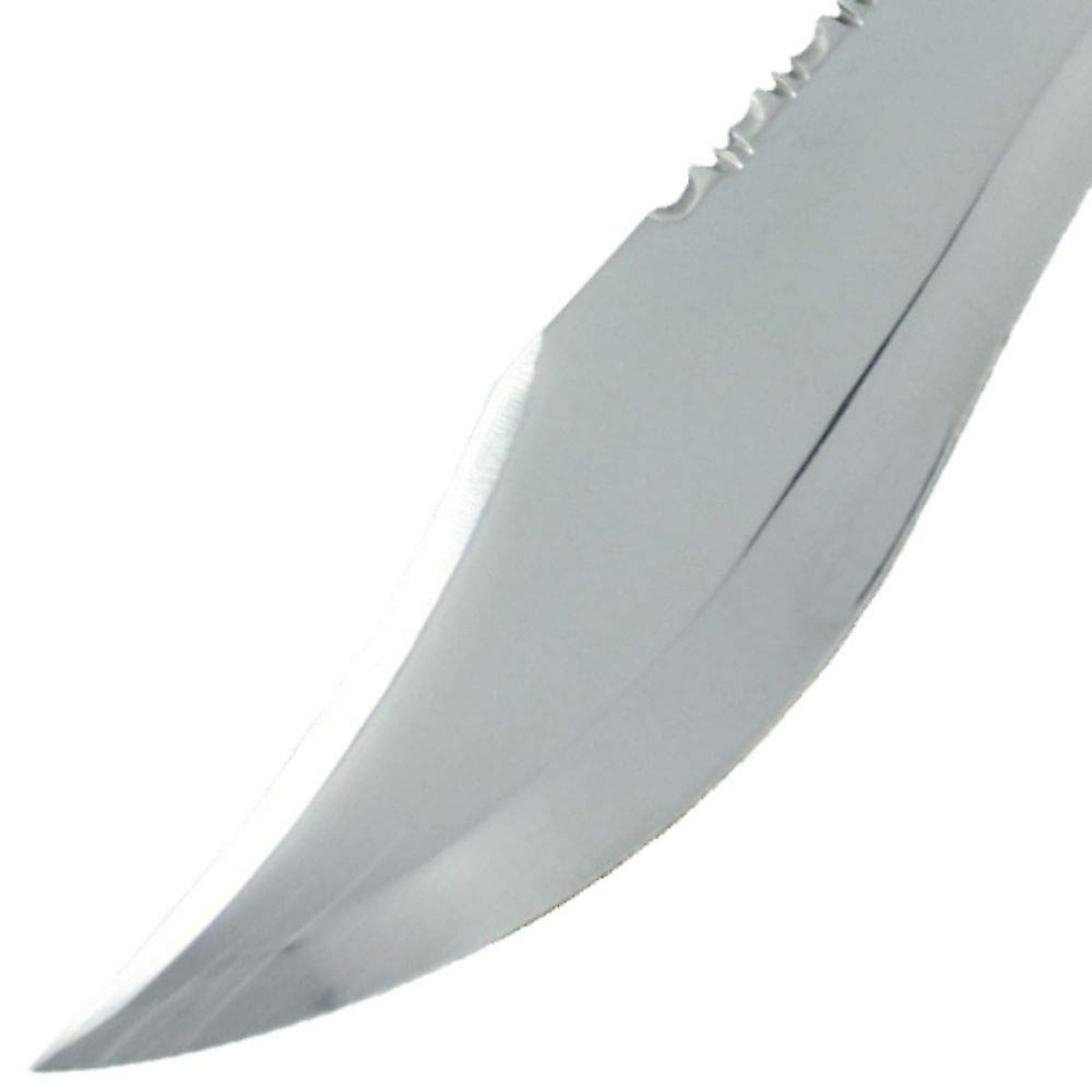 Crocodile Hunter Wood Big Bad Fixed Blade Sawback Survival Knife- Brass Details