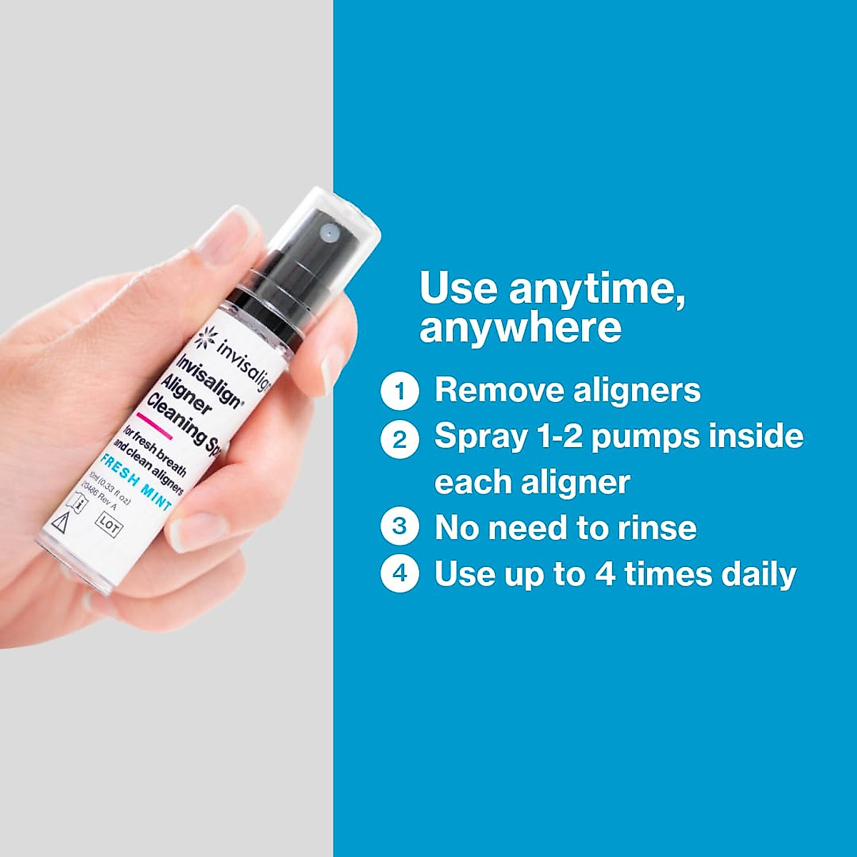 INVISALIGN Aligner Cleaning Spray for Aligner and Retainer Cleaning, 10 ml