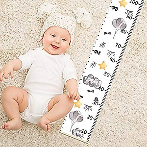 ASENART Kid Children Height Cloud and Ballon Growth Chart Ruler Growth Wall Chart Art Waterproof Hanging Rulers for Kids Bedroom Nursery Wall Decor Removable