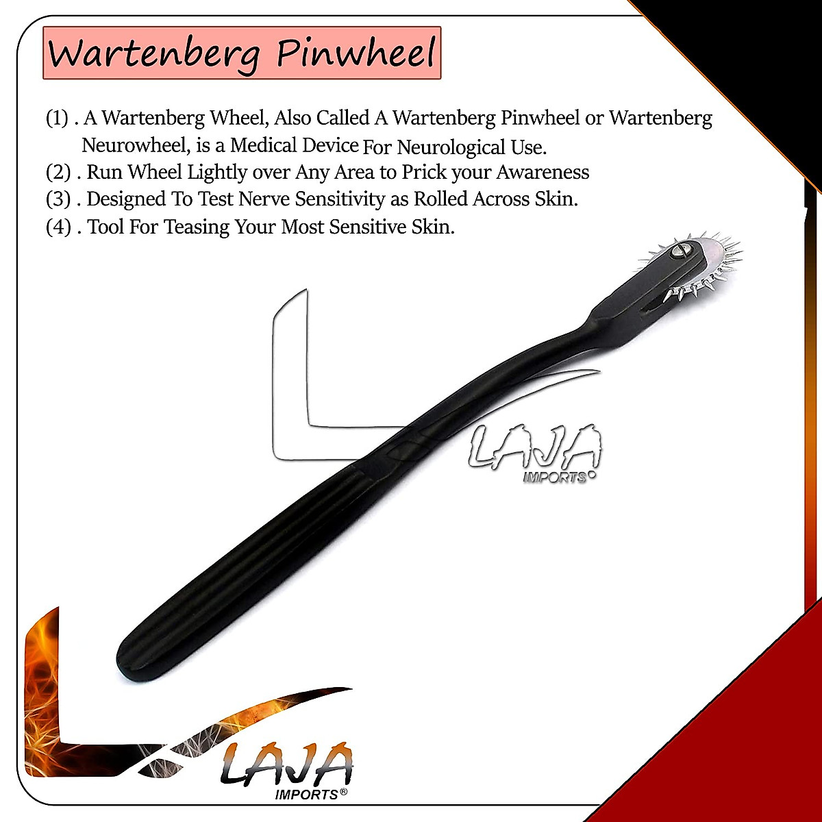 LAJA Imports Wartenberg Neurological Pinwheel Full Black