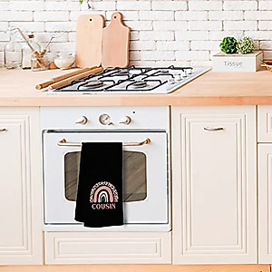 ZJSYXXU Cousin Kitchen Towels Dishcloths,Boho Leopard Rainbow Heart Decorative Dish Towels Tea Towels Hand Towels for Kitchen,Cousin Gifts for Women Kids Men Girls(392)