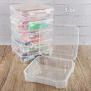 SUNMAIO 6 Pack Photo/Scrapbooking Paper Storage Box,Craft Supply Portable Project Case Container kits for Holiday Birthday Get Well Cards,Pictures, Crafts, Cardstock Paper,Scrapbooking(6 * 6inch)