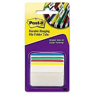 Post-It Durable Filing Tabs 2"X1.5" 24/Pkg-Assorted Primary Colors