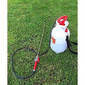 TABOR TOOLS 1.3 Gallon Lawn and Garden Pump Pressure with Pressure Relief Valve, Adjustable Shoulder Strap and Telescopic Adjustable Wand and VITON Seals. N50VA.
