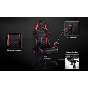 HyperX Blast Core Gaming Chair - Ergonomic Leather Gaming Chair - Kids Chair Gaming - Red Black Gaming Chair - PC Racing Video Game Chair for Kids Adults - Computer Office PC Gamer Chair - Core Chair
