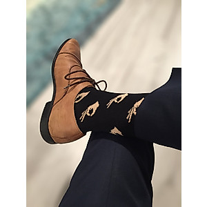 Balanced Co. Circle Game Meme Funny Crazy Novelty Unisex Socks, Gifts for Him, Gifts for Dad, Gifts for Husband (Beige)