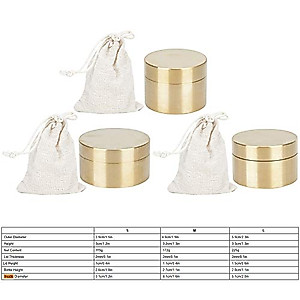 Alvinlite Jewelry Box, Round Jewelry Organizer Brass Storage Container Metal Pill Container Storage Box with Lid for Ring Necklace Earrings Gold(S)