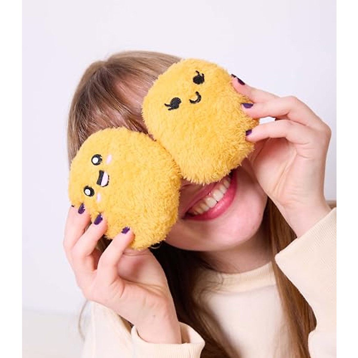 Emotional Support Chicken Nuggets by Relatable, Cuddly Easter Stuffed Animals and Toys, Squishy Toys and Plushies, Great Easter Basket Stuffers for Teens, Includes 5 Plushies with Carrying Basket