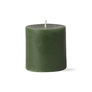 TAG 3X6 Custom Color Unscented Paraffin Wax Pillar Dark Green Flat-Topped Candle For Mixed Displays Tall Hurricanes Everyday, Burn Time 80 Hours 3x6 Green