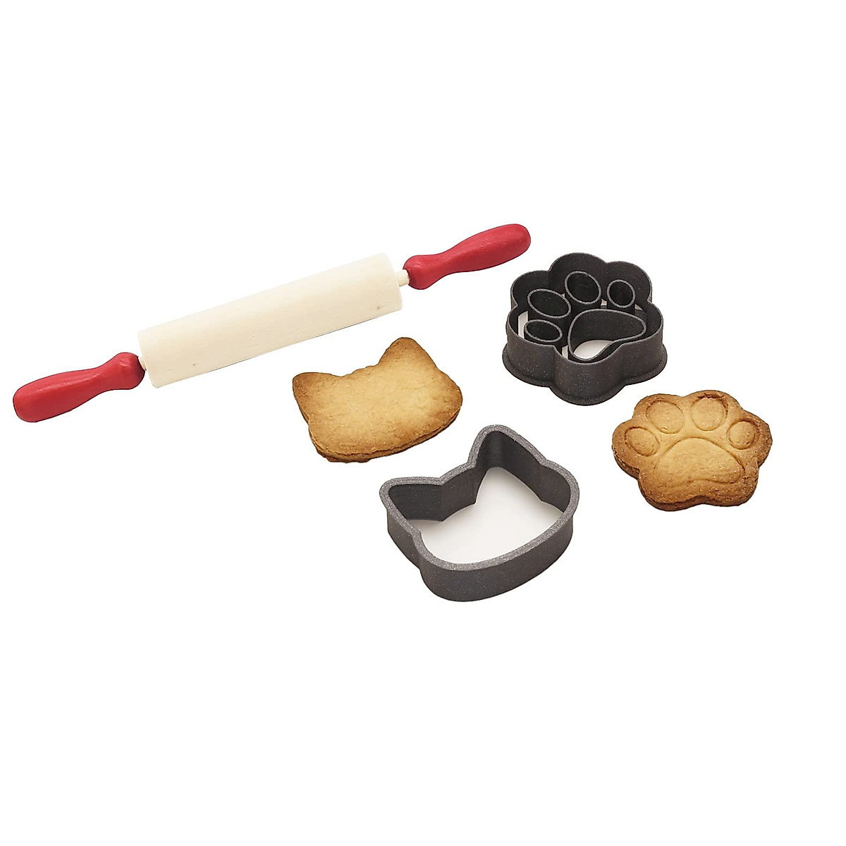 Mini Rolling 7.5 Inch (Pack of 6) Rolling Pin for Play Dough - Wood Kids Rolling Pin For Little Bakers, With Red Handles Arts and Crafts Clay Roller, 7.5" (6-Pack)