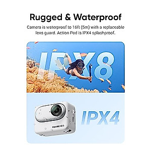 Insta360 GO 3 (64GB) – Small & Lightweight Action Camera, Portable and Versatile, Hands-Free POV, Mount Anywhere, Stabilization, Multifunctional Action Pod, Waterproof, for Travel, Sports, Vlog