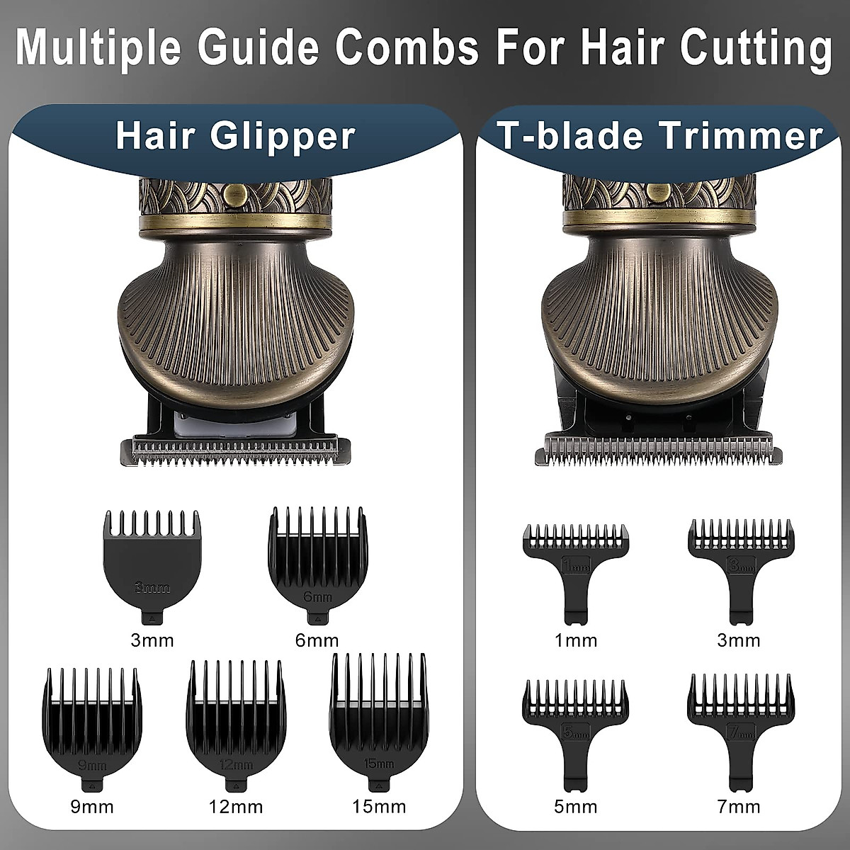 Hatteker Hair Clippers for Men T-Blade Trimmer Beard Trimmer Cordless Hair Trimmer Edgers Shaver Grooming Kit for Men