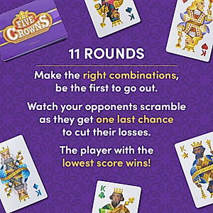 Five Crowns Scorepad – 130 Page Replacement Score Sheet, Card Game Score Card, Tracks 7 Players at Once, Gift for Kids, Birthday Gifts