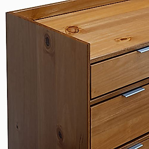 Walker Edison Blythe Mid-Century Modern Tray-Top Solid Wood 9-Drawer Dresser, 60 Inch, Caramel