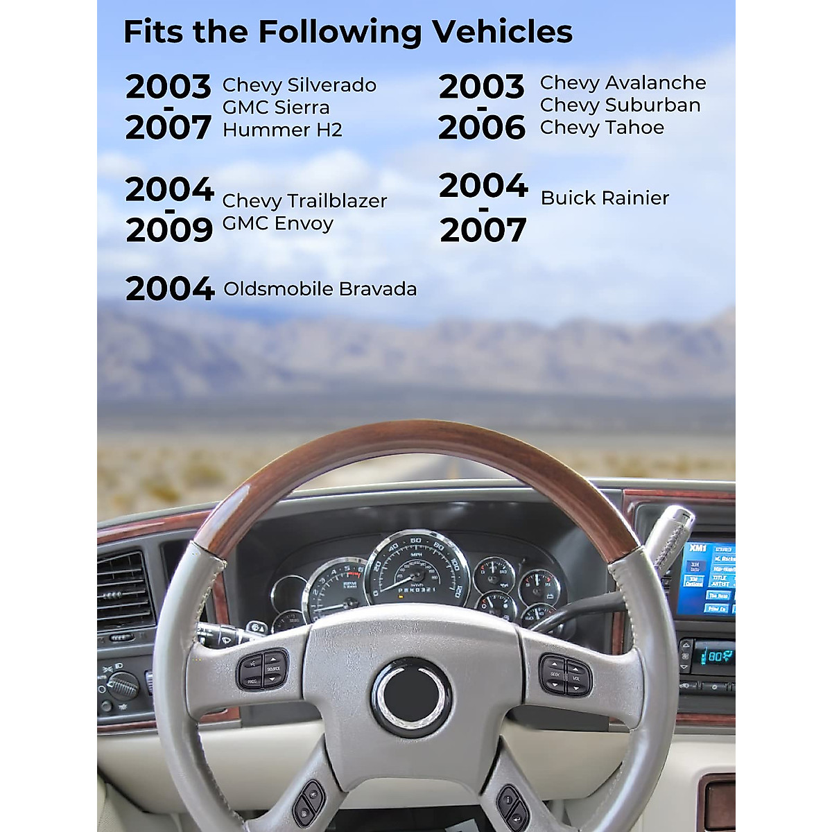 JOYTUTUS Steering Wheel Radio Control Switch Buttons fits Silverado Sierra 2003-2007, Trailblazer & Envoy 2004-2009, Tahoe & Yukon 2003-2006, Replaces OE# 21997738, 21997739, 1999442, 1999443