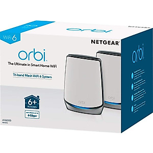 NETGEAR Orbi WiFi 6 Ultra-Performance Whole Home Mesh WiFi System - WiFi Router and Satellite - speeds up to 5.7Gbps - Coverage Over Approximately 5,000 sq. feet, AX5700 (RBK842)