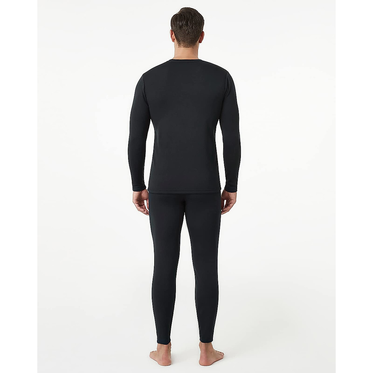 LAPASA Men's Thermal Underwear Set Soft Fleece Lined Long Johns Heavyweight Base Layer Top & Bottom Winter Thermoflux 300 Extra Warm M24 Medium Black