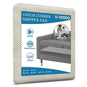 TAOCOCO Couch Cushions Gripper Slide Stopper Cushion Grips for Couch, Keep Couch Cushions from Sliding, Free Trim Non Slip Gripper Pad for Chair Sofa Futon Mattress Rug (Oversized Sofa, 22'' × 78'')