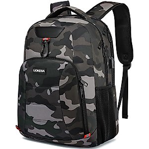 Laptop Backpack, School Backpack for Teen Boys, 15.6 Inch Travel Backpack Large Water Resistant High School College Bookbag for Men Women with USB Charging Port, Camo