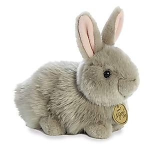 Aurora® Realistic Miyoni® Angora Bunny Grey Stuffed Animal - Lifelike Detail - Cherished Companionship - Gray 7.5 Inches