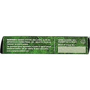 Crown Prince Natural Smoked Oysters in Pure Olive Oil, 3 Ounce