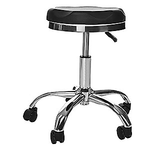 YOMXL Rolling Swivel Saddle Stool with Wheels Height Adjustable for Salon Spa Ergonomic Swivel Chair