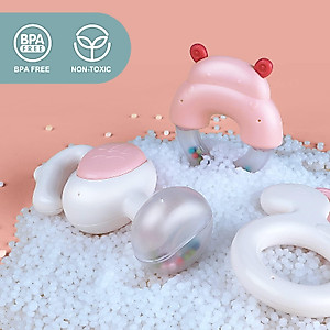 Baby Rattles Toys 6-12 Months, Infant Teething Toysfor Babies 0-6 Months, 4 Month Old Baby Must Haves Handbells, Rattles for Babies 8 Month Old Development Toys, Newborn Gift Set for Boys Girls BAOLI