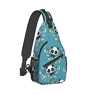 OPZAEUV Cute Panda Shoulder Multipurpose Crossbody Bag, Outdoor Casual Chest Messenger Backpack Bag For Men And Women