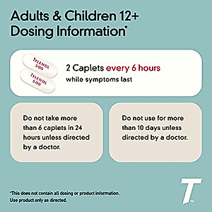 Tylenol Extra Strength Caplets with Acetaminophen, Pain Reliever & Fever Reducer, 2-pack of 50 ct