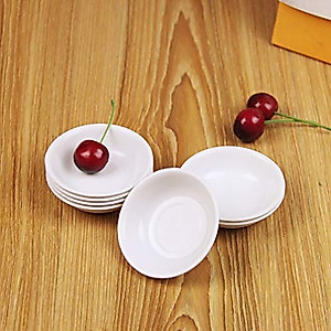 ifundom Dip Bowls Set of 10 Plastic Dip Soy Sauce Dishes & Bowl Small Cups for Sushi Tomato Sauce, Soy,- Chip and Dip Serving Bowl Set, White