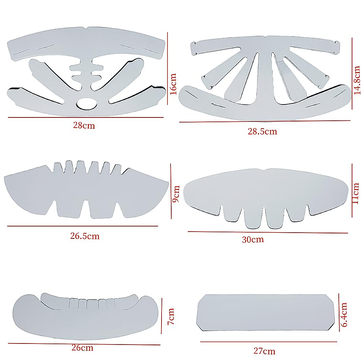 30 Pcs Baseball Caps Inserts Shapers, 6 Design Cardboard Hat Support Brim Holder Universal Cap Inner Liner for Home Store Display Stand,White