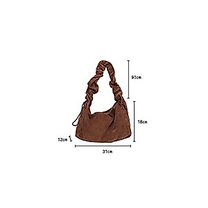 Ulisty Women Small Corduroy Underarm Bag Drawstring Shoulder Bag Casual Handbag Hobo Bag coffee