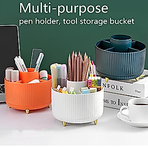 Large Capacity Makeup Brush Holder, 360° Rotating Makeup Perfume Organizer, 5 Slot Makeup Brushes Cup Tray for Vanity Decor Bathroom Countertops Cosmetic Desk Storage Container Display Case (Green)