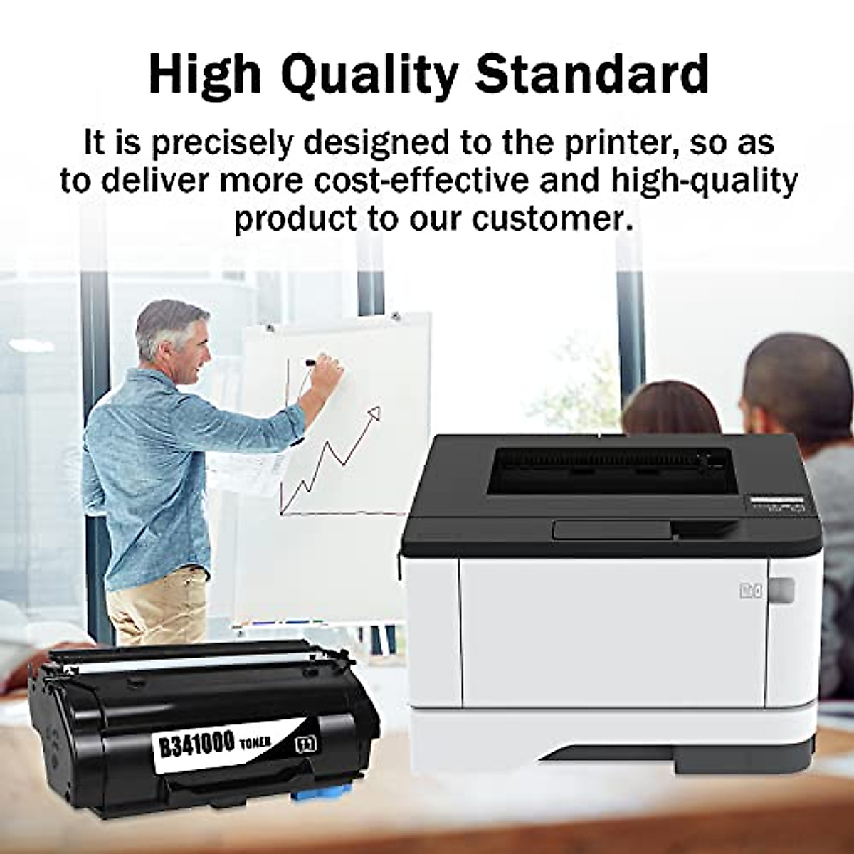 1 Pack B341000 Black Remanufactured Toner Cartridge Compatible B3340 Replacement for Lexmark B3340dw B3442dw MB3442adw Printer.