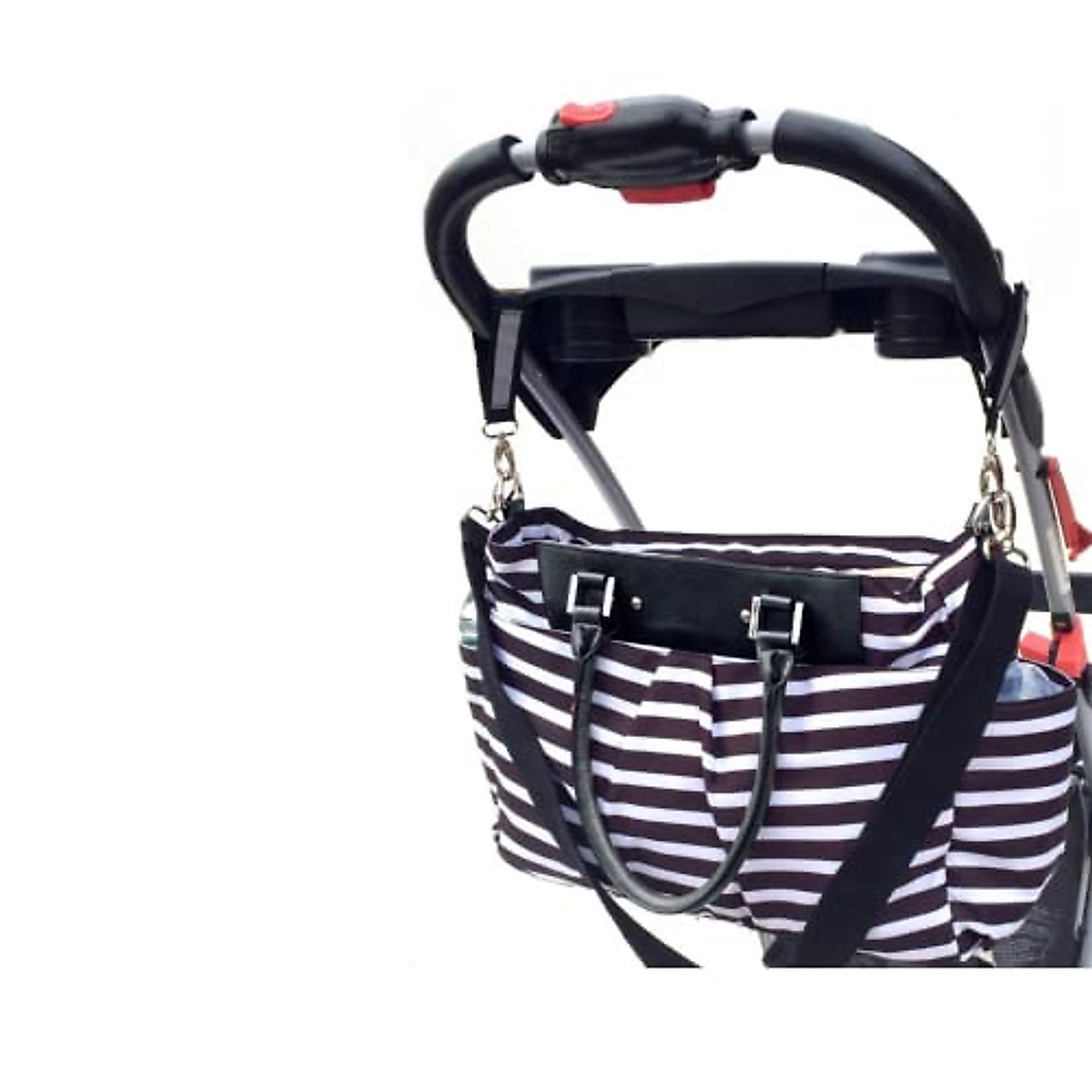 Prochel Diaper Bag Set Striped Crossbody Shoulder Tote Purse Black White (Black)