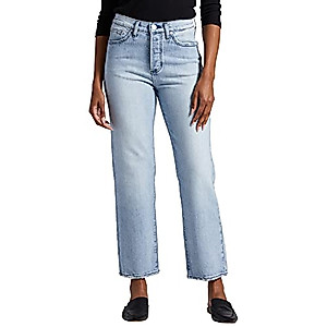 JAG Jeans Women's Rachel High Rise Relaxed Tapered Leg Jeans, Capri Blue, 12