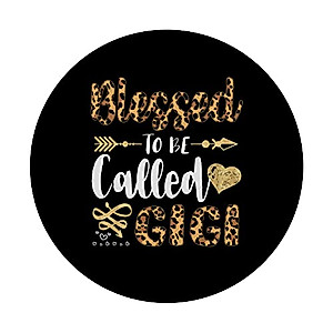 Womens Blessed To Be Called GIGI Cute Leopard Hearts Gifts PopSockets Swappable PopGrip