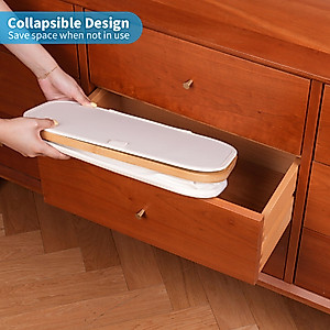 efluky Slim Laundry Basket with Lid, Narrow Laundry Hamper with Removable Bag, Skinny Dirty Clothes Basket with Bamboo Handles for Bathroom, Bedroom & Laundry Room, 63L Beige