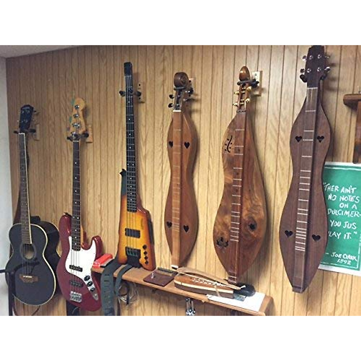 String Swing Dulcimer Hanger Wall Mount Holder CC01D-O Solid Oak Hardwood Block