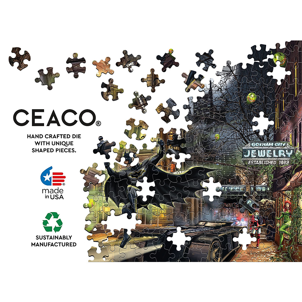 Ceaco - Thomas Kinkade - DC Comics - Batman Gotham City - 1000 Piece Jigsaw Puzzle