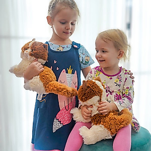 WEGEDU Tabby Kitten Cat Stuffed Animal - Calico Kitty Plush Toy for Kids and Babies, Bedtime and Birthday Gift, 14.6 inches